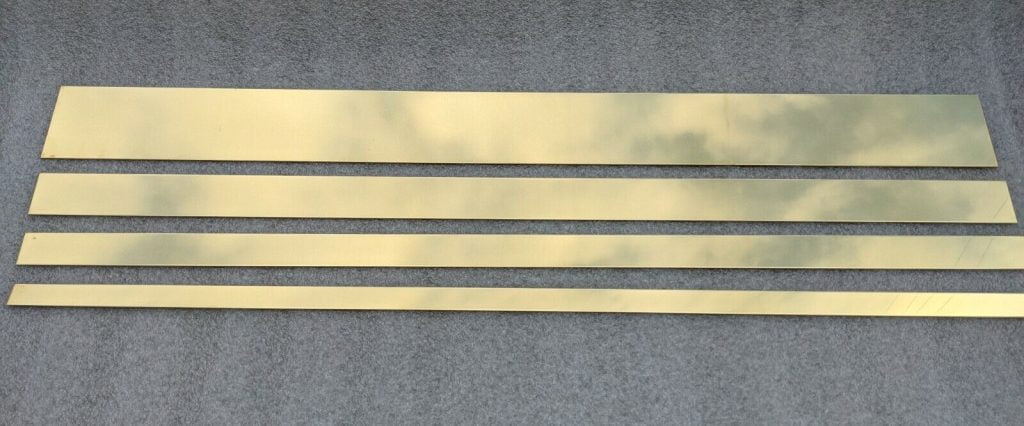 Thin Natural Brass Strips 1 Meter Long